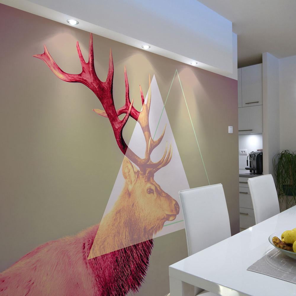 Tiptophomedecor Animal Wallpaper Wall Mural - Deer Graphic Pattern ...