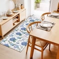 Blue Flower Hydrangea Eucalyptus Leaf Rectangle Area Rug 2x6ft,Living ...