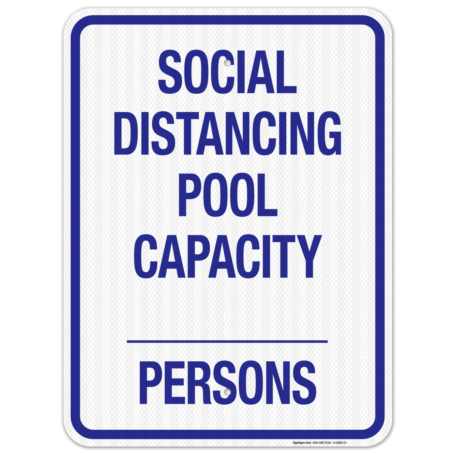 Social Distancing Pool Capacity Sign, Pool Sign, 24x30 Reflective ...