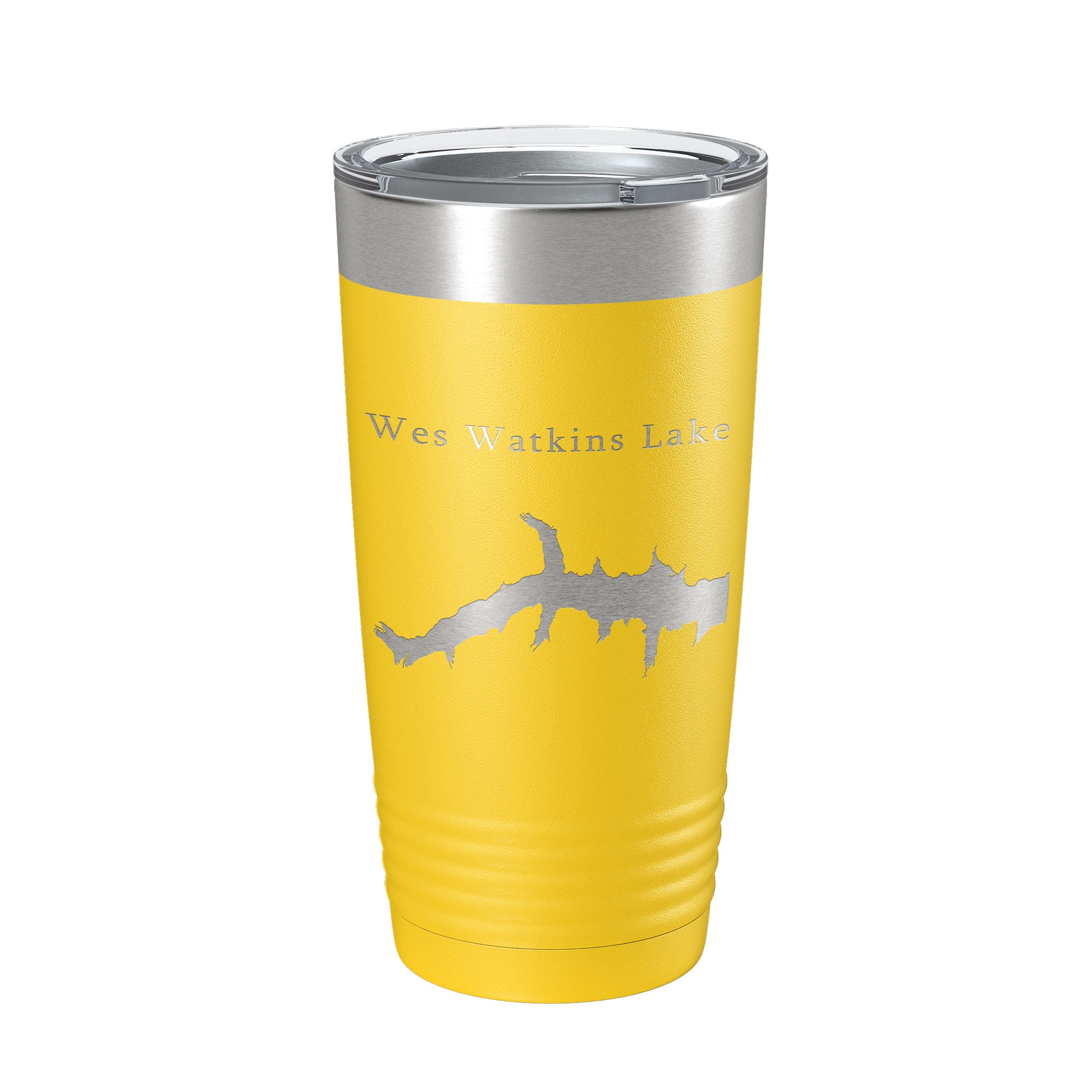 Wes Watkins Lake Map Tumbler Travel Mug Insulated Laser Engraved Coffee ...
