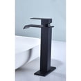 Jet Black Waterfall Style Stainless Steel Bathroom Sink Faucet for ...