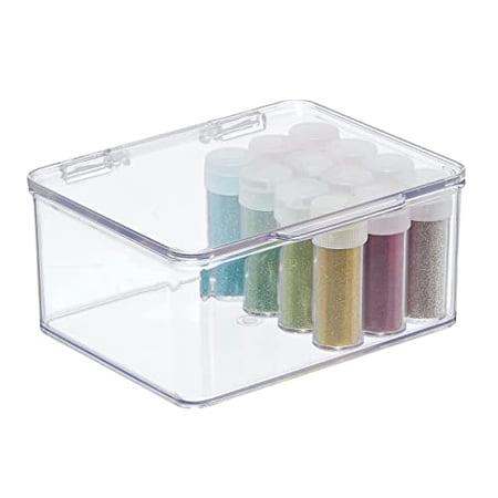 mDesign Plastic Craft Room Stackable Storage Organizer Box Containers ...