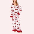 Aellinatey Pajamas for Women Set Silk Satin Feather Bow Heart Womens ...