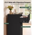 43.3" Tall Dresser with 5 Drawers for Bedroom,Fluted Design,Mid-Century ...