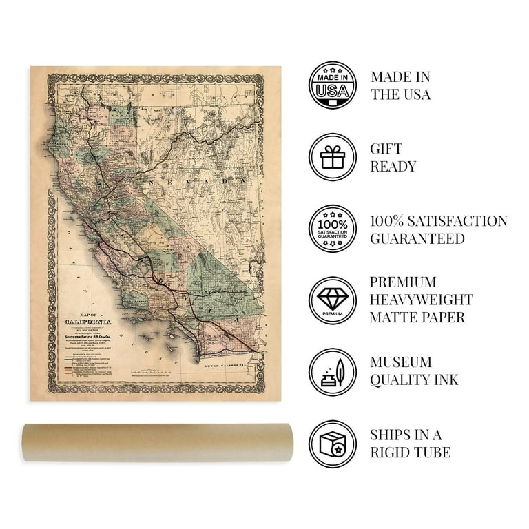 Southern California Map Wall