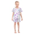 Colorful Symbol Pattern Summer Pajama Set Soft Cotton Short Sleeve ...