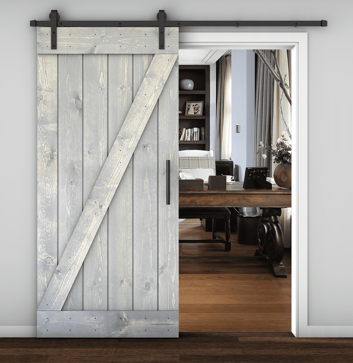 Essencaliy 38in x84in Solid Wood Barn Door, Made-in-USA Farmhouse ...
