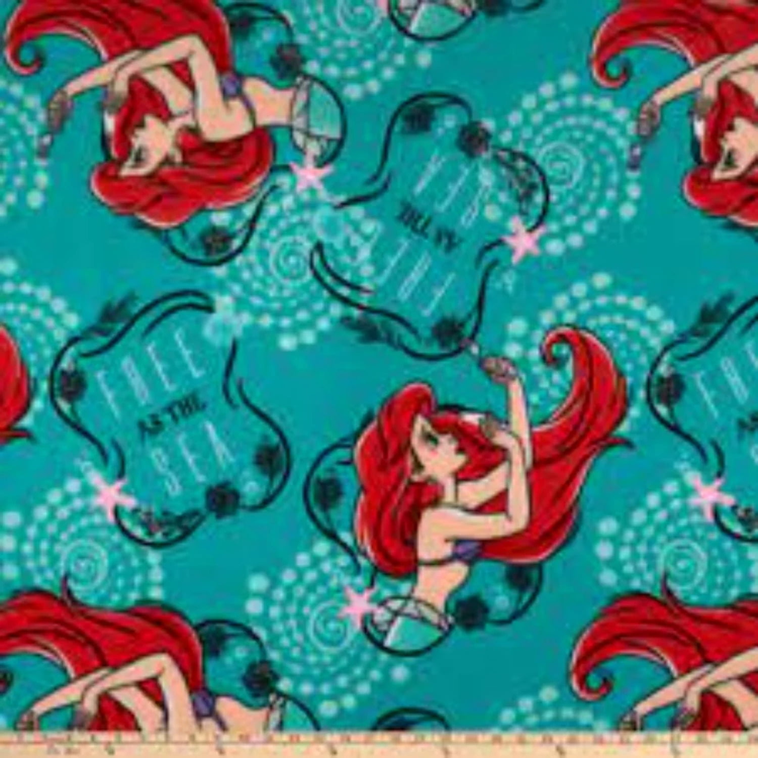 The Little Mermaid Ariel Toss Fleece Fabric - Walmart.com