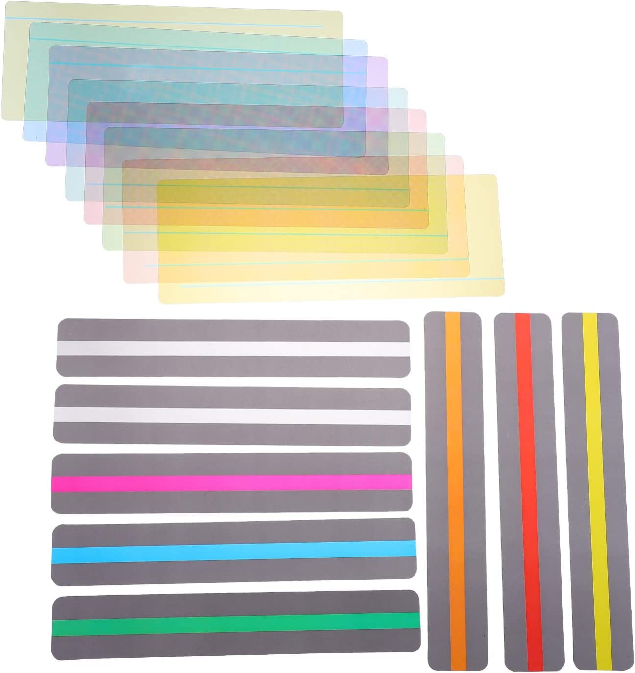 16Pcs Guided Reading Bookmarks Reading Strips Highlight Strips Colored ...
