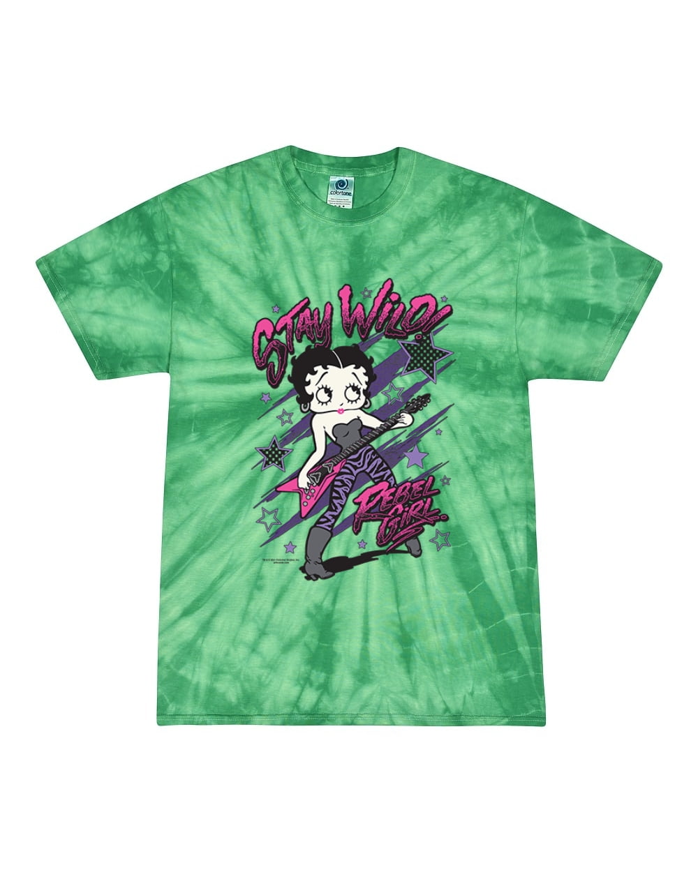 Wild Bobby Betty Boop Rebel Girl Stay Wild Betty Boop Tie-Dye T-Shirt ...