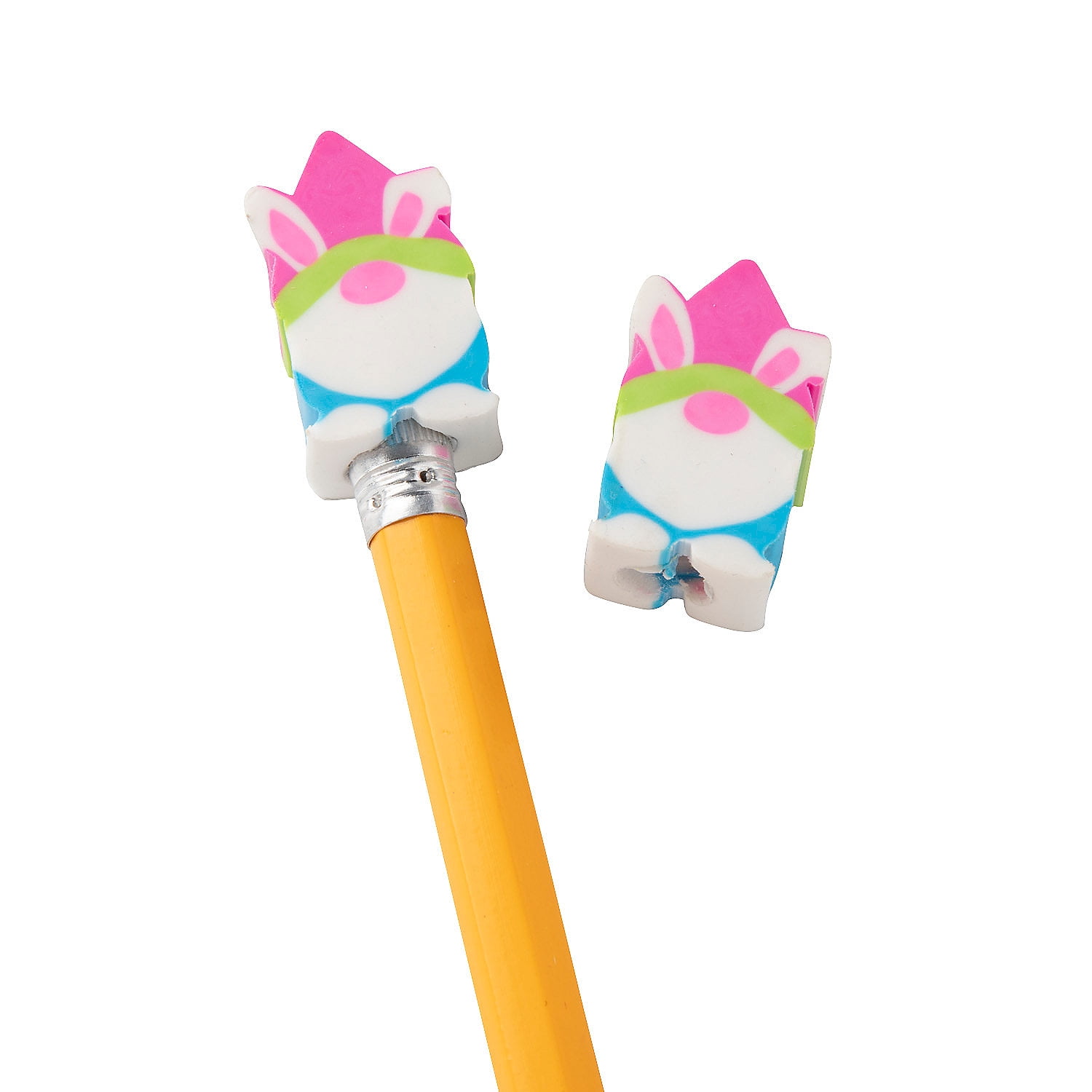 Spring Bunny Gnome Pencil Top Erasers - 24 Pieces - Walmart.com