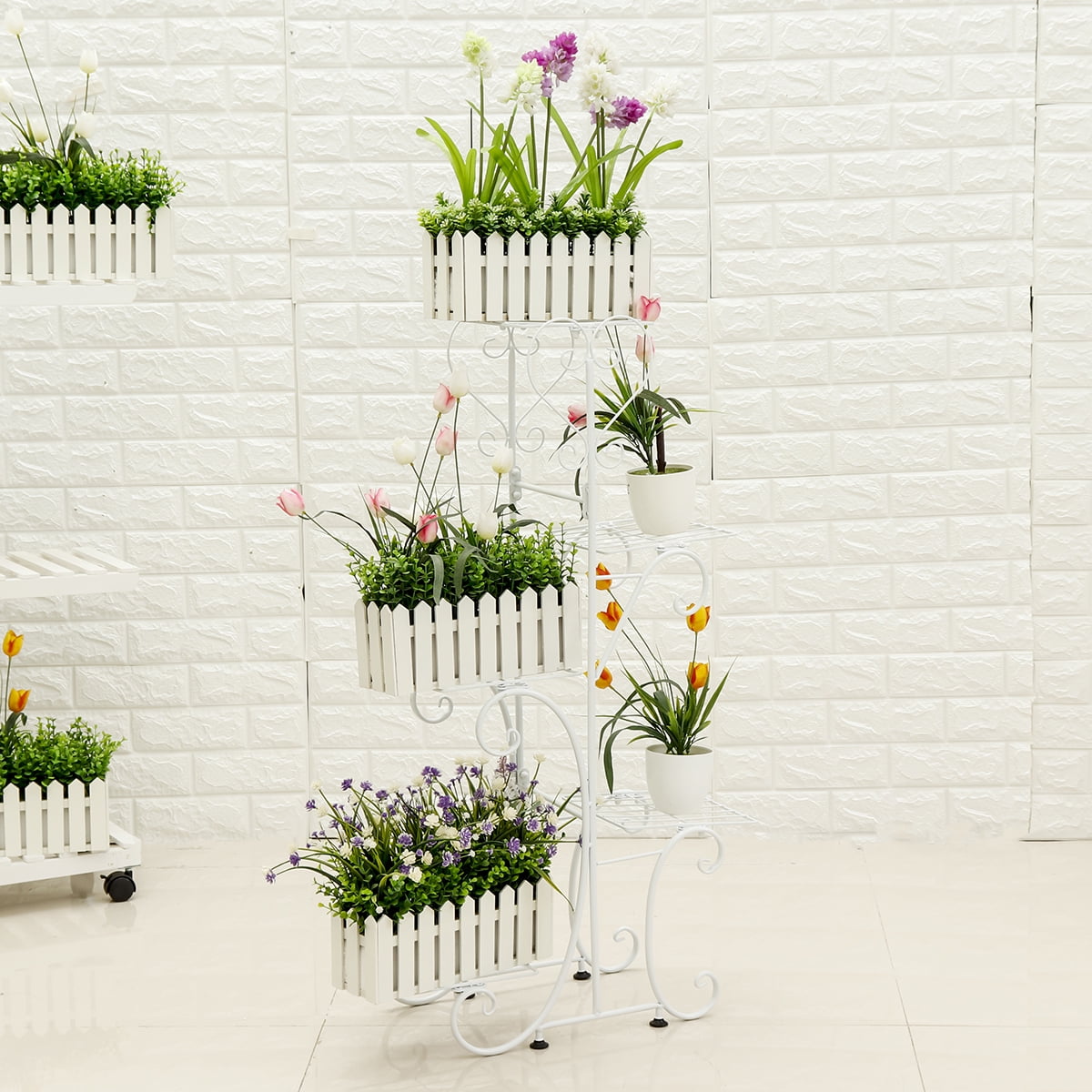 5 Tier Metal Plant Stand Multiple Flower Pot Rack Holder, Planter Rack ...