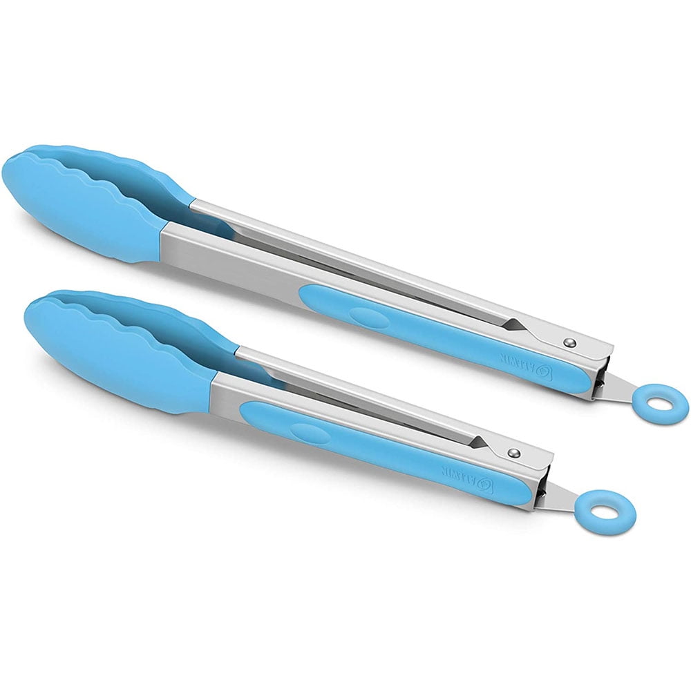 [ Set of 6] Kitchen Tongs, Premium Stainless Steel Locking 9-Inch & 12 ...