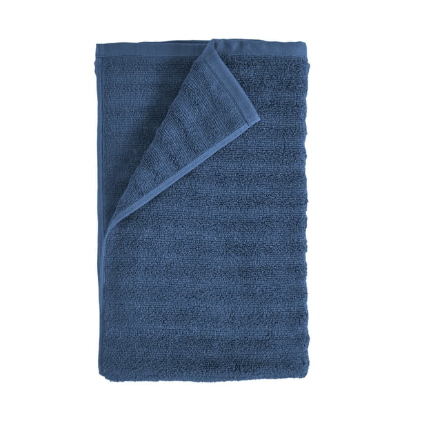 Mainstays Performance Textured Bath Towel, 54" x 30", Indigo - Walmart.com