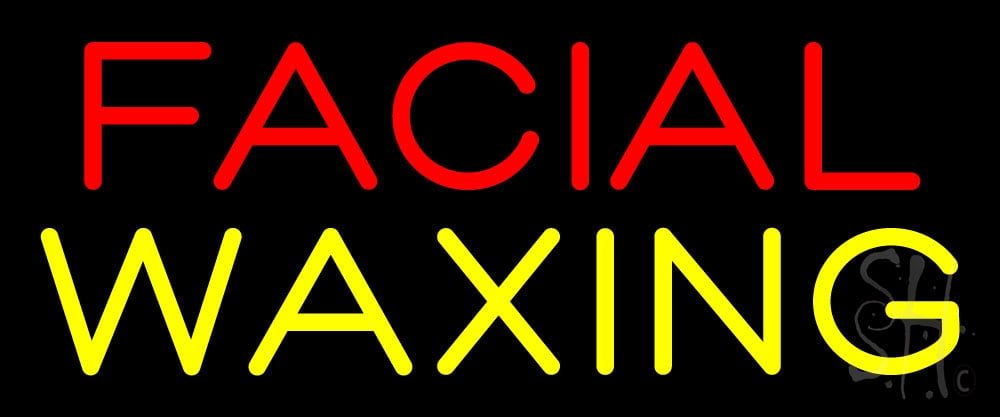 Red Facial Yellow Waxing LED Neon Sign 6 x 15 - inches, Black Square ...