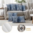 Blue Abstract Outdoor Throw Pillow Covers Set of 2, Vintage Graffiti ...