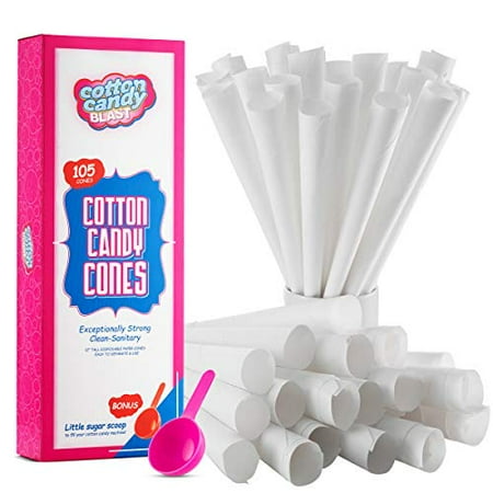 Cotton Candy Cones with Bonus Little Sugar Scoop For Easy Pouring, 105 ...