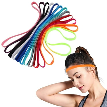 Gustave 5-Pack Unisex Sports Headbands, Elastic Sweatbands for Yoga ...