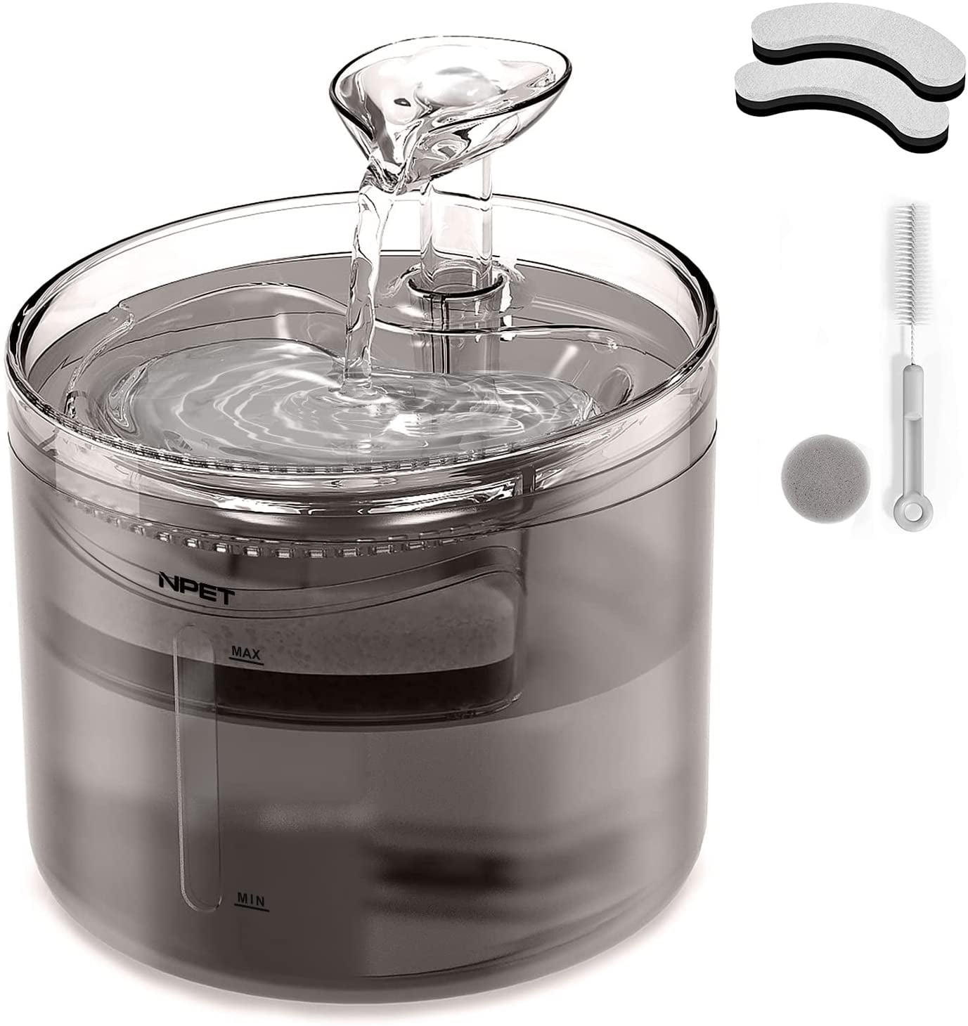 NPET WF100 Cat Fountain, 54oz/1.6L Automatic Cat Water Fountain with ...