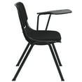 BizChair Black Padded Ergonomic Shell Chair with Left Handed Flip-Up ...