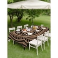 Abstract Flower Geometric Rectangle Outdoor Tablecloth with Umbrella ...