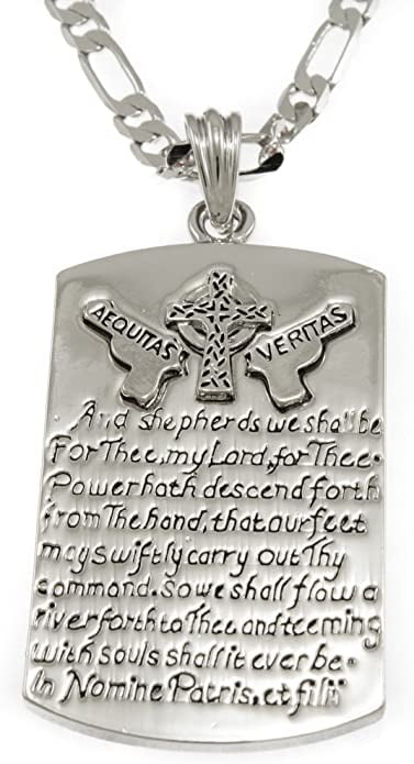 Silver Tone Boondocks Saints Prayer Pendant Necklace Free 24" chain ...