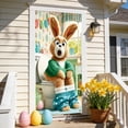AuroraX Holiday Front Door Cover Easter Bunny Door Decals,Decorative 3D ...