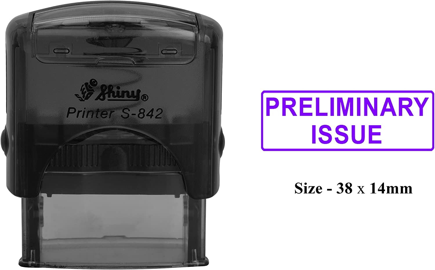 PRELIMINARY ISSUE Rubber Stamp Shiny S-842 Office Self Inking ...