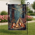 Autumn Forest Foxes Garden Flag, Double-Sided Burlap Outdoor Banner ...