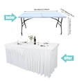 White Stretch Table Skirt for Rectangle Tables 48x24x30 Inches Pleated ...
