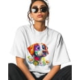 Cartoon Color T Shirts for Women Short Sleeve Cotton Crewneck T-Shirt ...