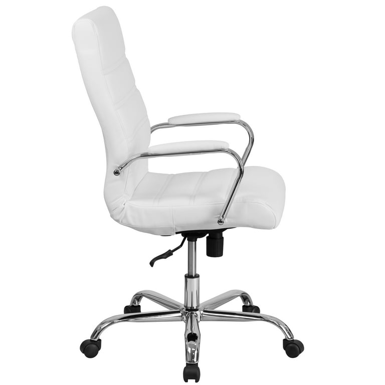 White Leather High Back Office Chair