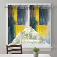 Abstract Color Block Sheer Curtains Swag Valances for Windows Yellow ...