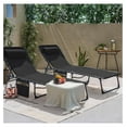 BNHHYYNB Foldable Chaise Lounge Chair 5-Position Adjustable, Tanning ...