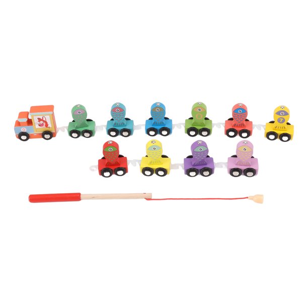 Kids Fishing Blocks Set, Wood Fish Number Blocks Toy Smoothing Surfaces ...