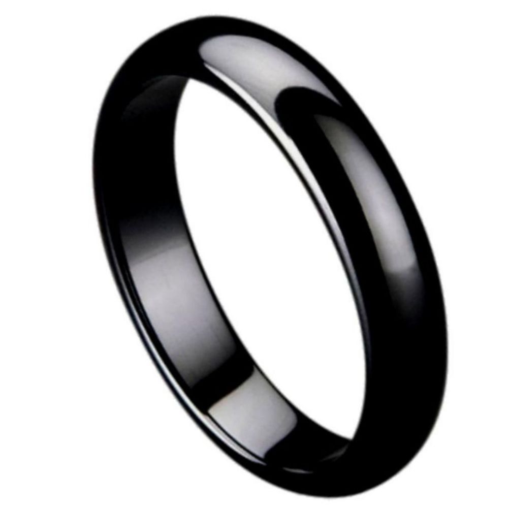 5mm Black Ceramic Ring Domed High Polished EdgeWedding Band Ring For 5mm Black Ceramic Ring Domed High Polished EdgeWedding Band Ring For