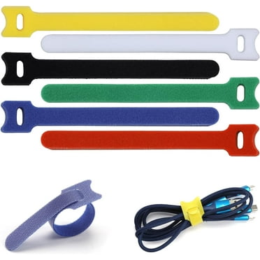 "TSV 120Pcs 6"" Reusable Fastening Cable Ties in 6 Colors, Microfiber ...