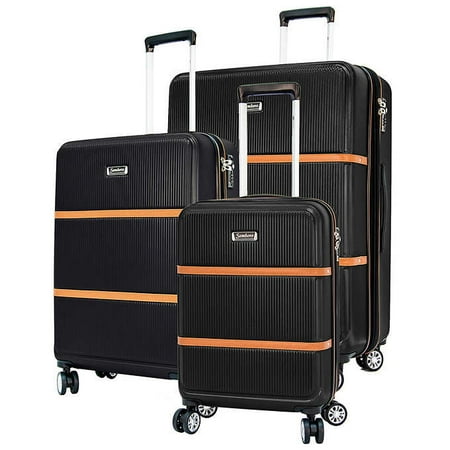 Samboro Premier 3-piece Hardside Luggage Set - Black | Walmart Canada