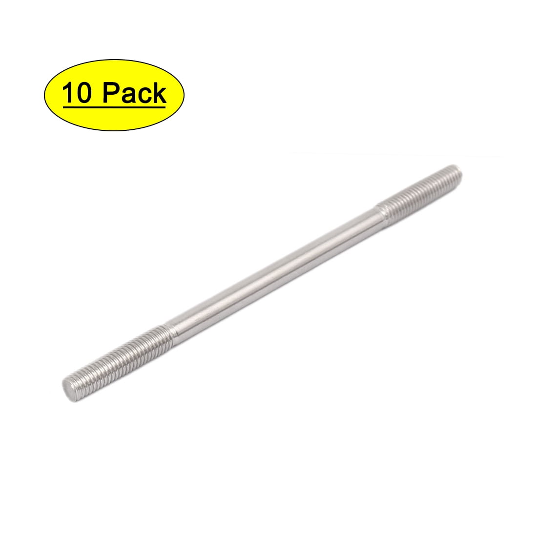 M8 x 150mm Tight Adjustable Push Double End Thread Stud Teeth Rod 10pcs ...