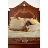 Michael Amini Cortina Eastern King Wood Sleigh Bed in Honey Walnut ...