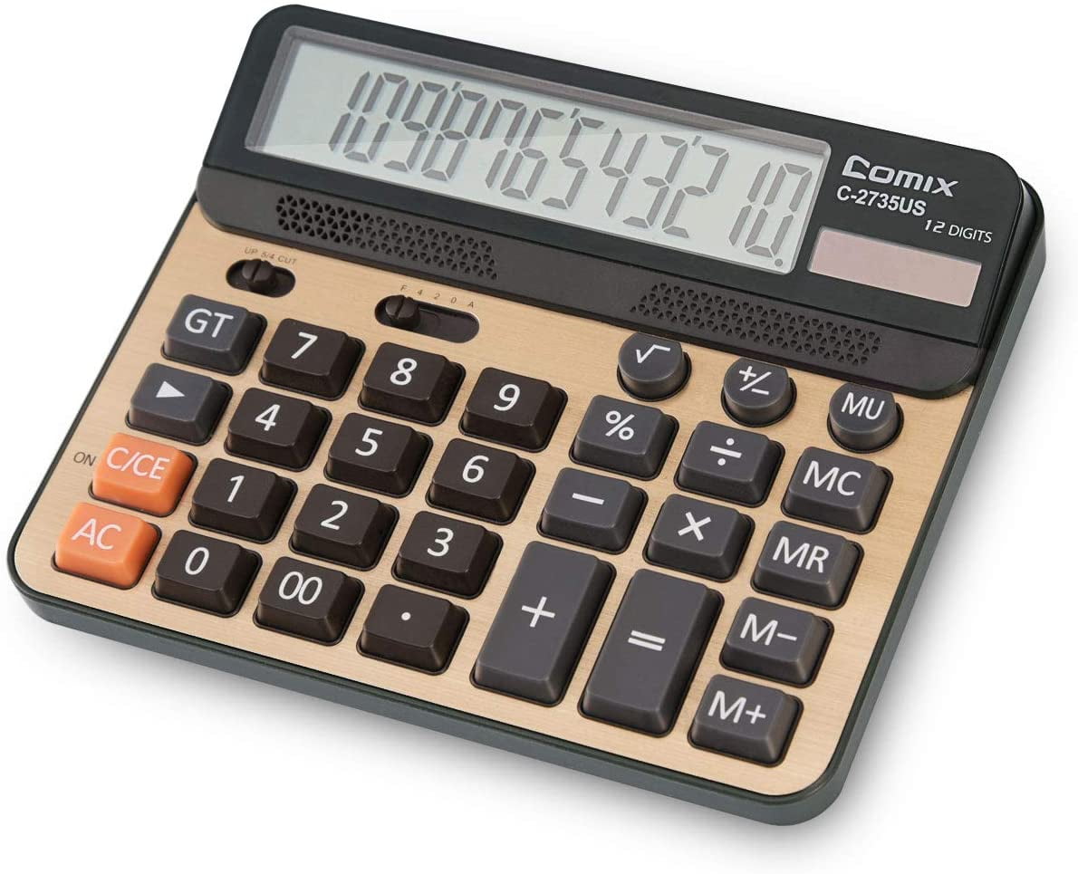 Calculator 12 Digits LCD Display Standard Function Desk Calculators ...