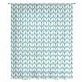 Boho Turquoise Sheer Curtains 72 Inches Long, White Chevron Stripes ...