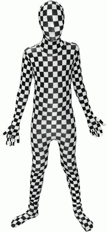 Original Morphsuits Black /White Check Kids Suit Character Morphsuit ...
