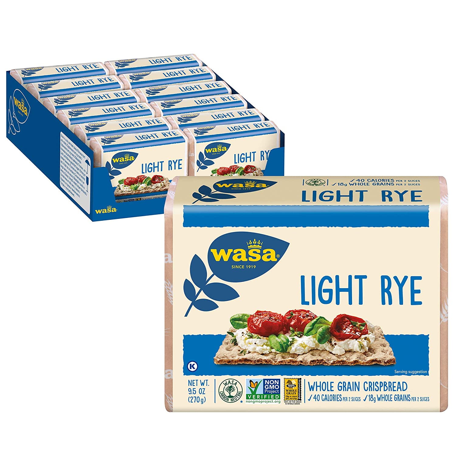 Wasa Light Rye Crispbread, 9.5 Ounce (Pack of 12) - Walmart.com