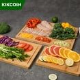Kikcoin Cutting Board Set of 3, Bamboo Chopping Boards for Kitchen, Heavy Duty Wooden Serving ...