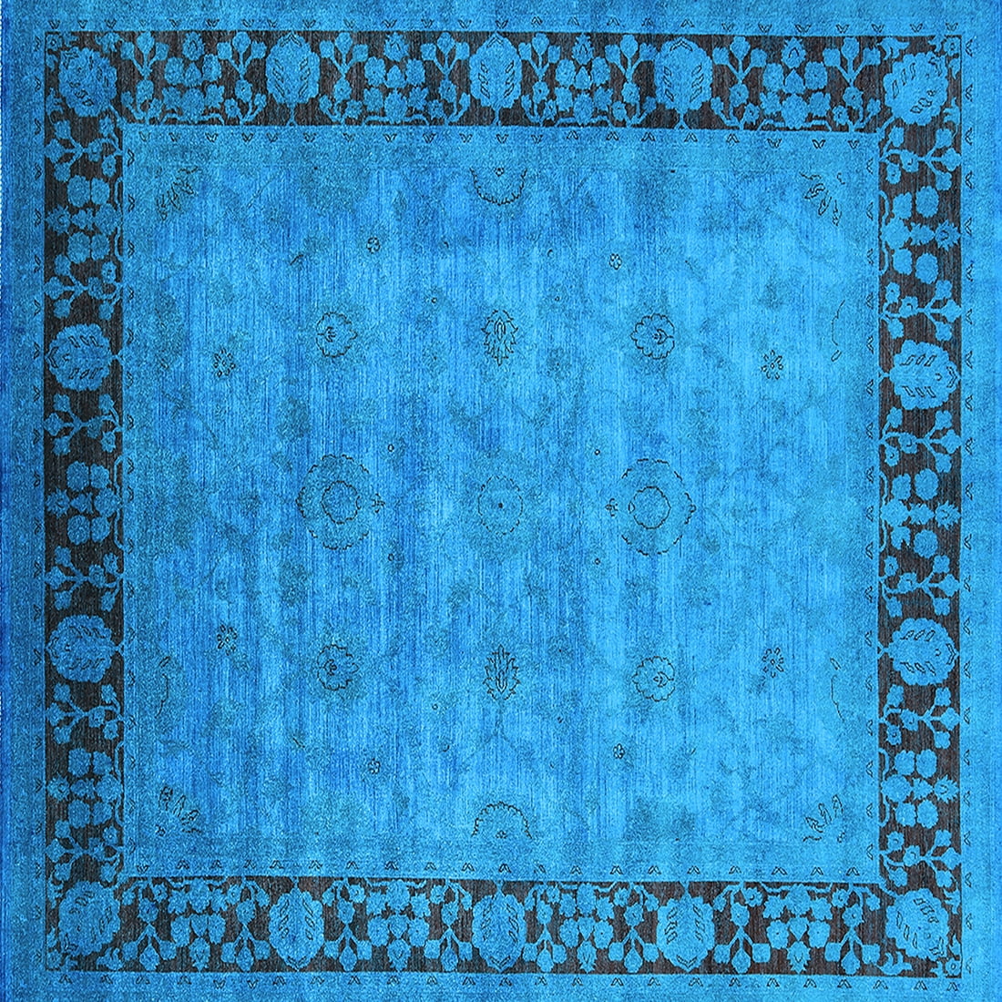 Ahgly Company Indoor Square Oriental Light Blue Industrial Area Rugs, 6 ...