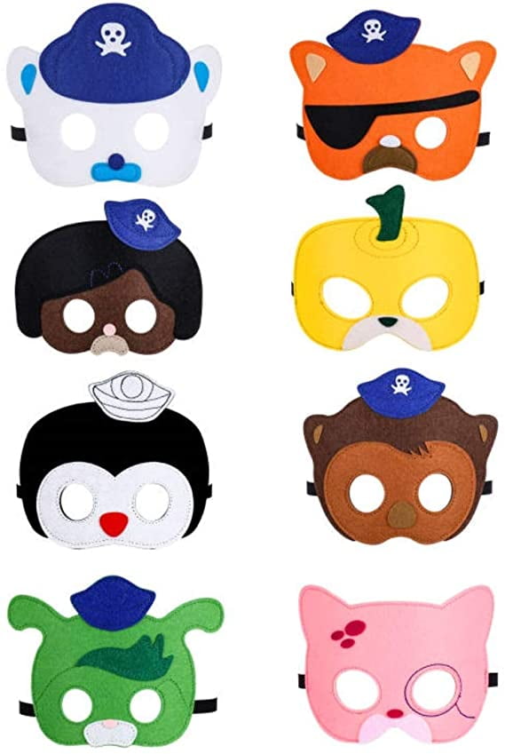 8 Pcs Octocrew Felt Masks - Great Quality - Perfect for Birthday Gift ...