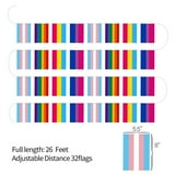 Anley Rainbow String LGBT Flags 32pcs - 4 Mixed Flag Banners with Pansexuality, Bisexuality ...