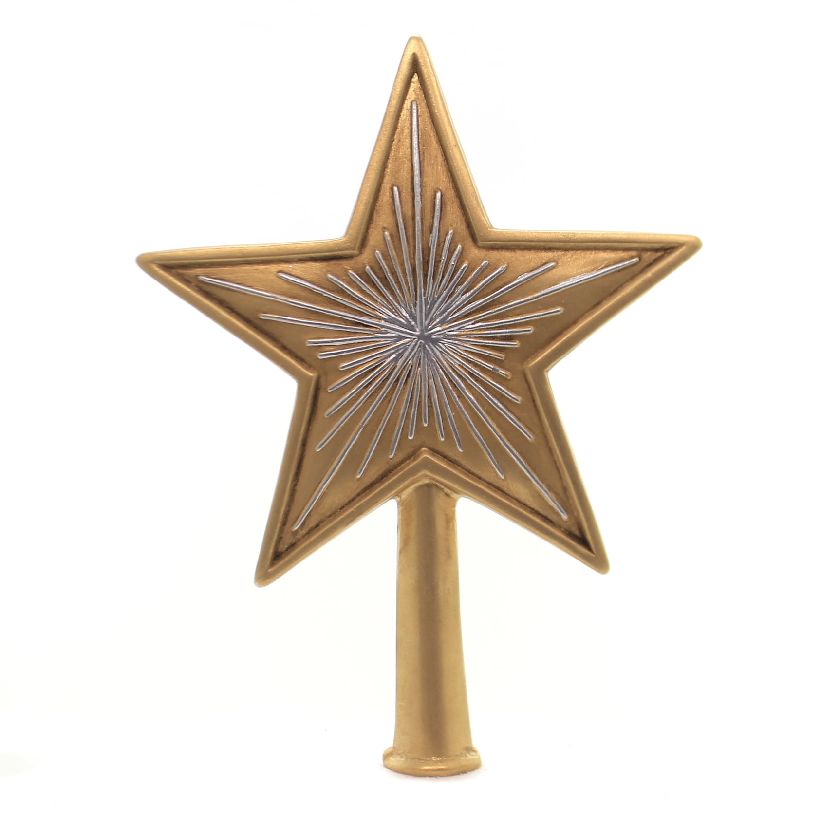 Marolin BIG STAR GOLD & SILVER Paper Mache Tree Topper Finial 200312G ...