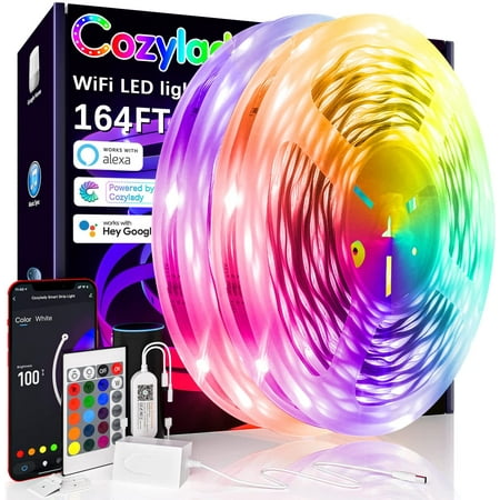 WiFi LED Strip Lights, Music Sync LED Light Strip Compatible with Alexa ...